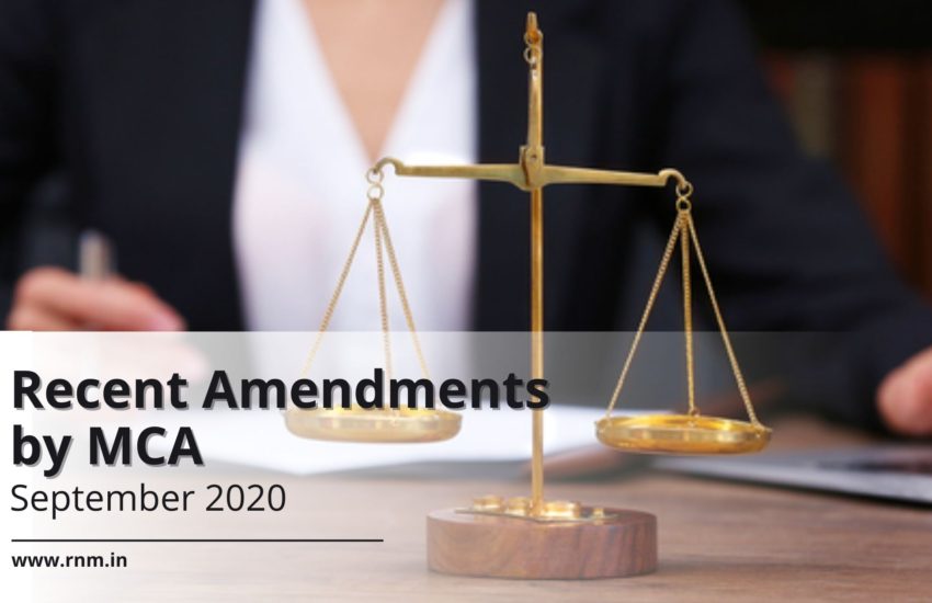 Amendments by MCA: September 2020 - R N Marwah & Company